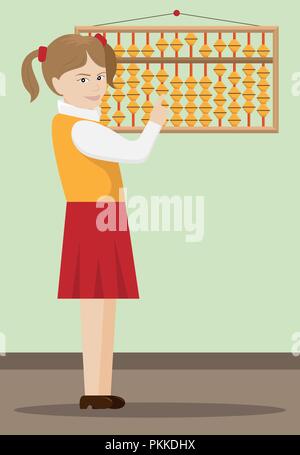 Abacus soroban for learning mental arithmetic for kids. Concept of ...