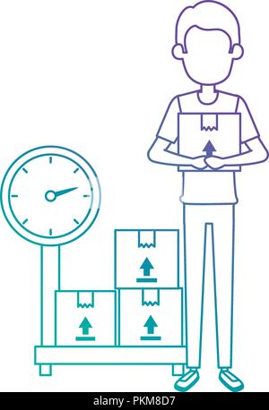 scale measure weight with boxes delivery service Stock Vector Image ...