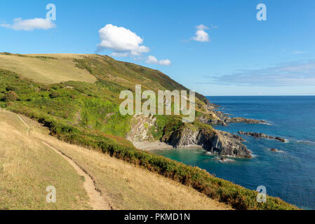 Overlooking Lantivet Bay, Cornwall, England, UK Stock Photo - Alamy