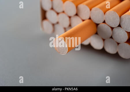 full box of cigarettes on grey background Stock Photo - Alamy