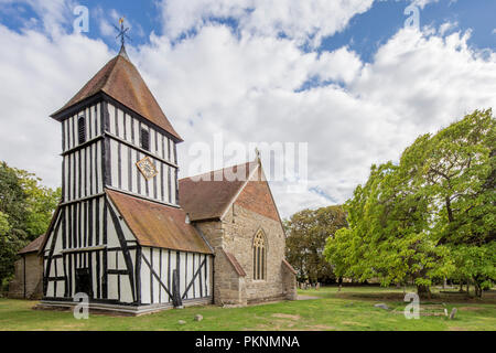 The timber-framed Church of St Peter at Pirton, Worcestershire, England ...