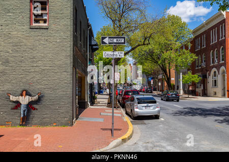 Historic Building in Downtown Frederick Maryland in the Corroll Creek ...
