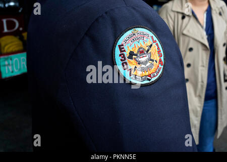Firefighters at FDNY Engine 307 Ladder 154 on September 11 2018 Stock ...