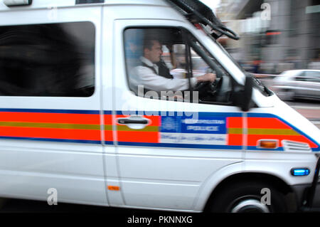 Speeding police van, London Stock Photo - Alamy