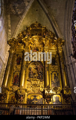 GOLD ALTAR IN CATHEDRAL SEVILLE GOTHIC ALTARPIECE COMPOSED 45 Stock ...
