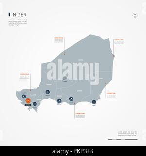 Niger political map of administrative divisions Stock Vector Image ...