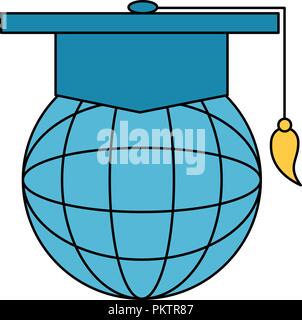 sphere planet with hat graduation Stock Vector Image & Art - Alamy