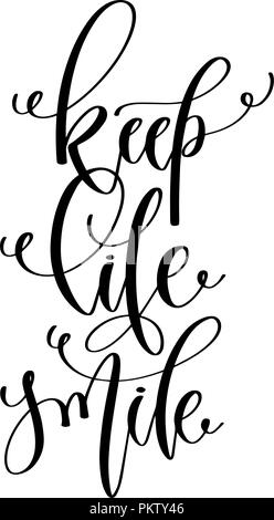 Hand Lettering Inscription Keep Positive Thinking . Vector illustration ...