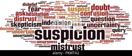 Suspicion word cloud concept. Vector illustration Stock Vector Image ...