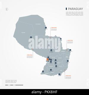 Paraguay political map of administrative divisions - departments and ...