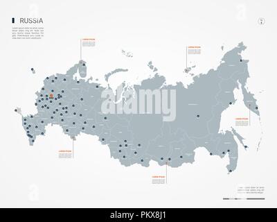 Russia political map of administrative divisions Stock Vector Image ...