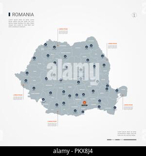 Romania political map of administrative divisions Stock Vector Image ...