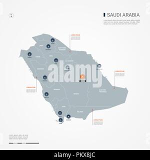 Saudi Arabia map. Borders of Saudi Arabia for your infographic. Vector ...