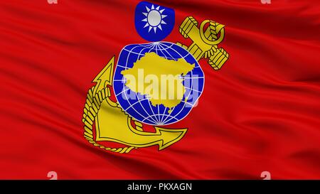 Republic Of China Marine Corps Flag, Isolated On White Background, 3D ...