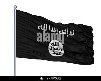 Aqmi Asymmetric Flag, Isolated On White Background, 3D Rendering Stock ...
