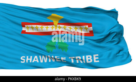 Shawnee Tribe Of Oklahoma Indian Flag On Flagpole, Isolated On White ...