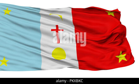 Yaqui Tribe Indian Flag On Flagpole, Isolated On White Background, 3D ...