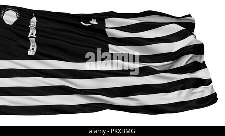 Khuddam Ul Ahmadiyya Flag On Flagpole, Isolated On White Background, 3D ...
