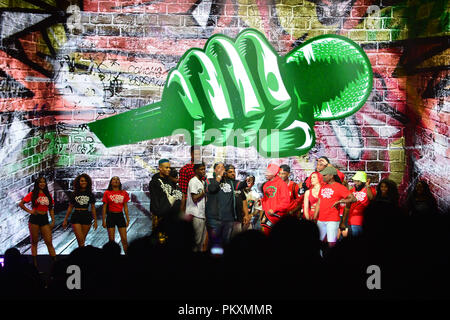 MIAMI, FL - SEPTEMBE 14: Emmanuel Hudson, Big Mack, Nick Cannon, Justina Valentine and HitMan ...