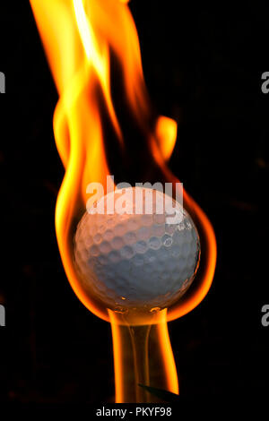 Golf Balls Active, one image on fire Stock Photo - Alamy