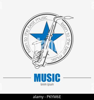 Musical instruments logos and badges. Graphic template. Vector ...