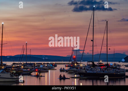Sunset over Lake Champlain Stock Photo - Alamy