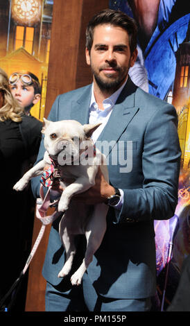 Director Eli Roth and his dog Monkey attend the premiere of the sci-fi ...