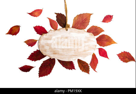 Empty card and fallen autumn leaves, fall background Stock Photo - Alamy