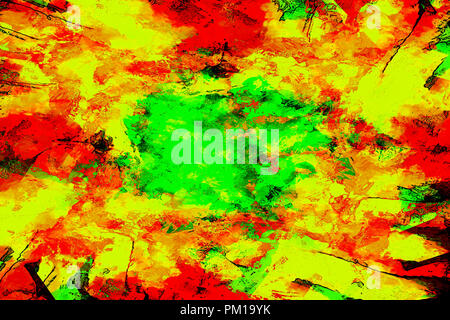 art abstract graphic aggressive grunge background in red, green and ...