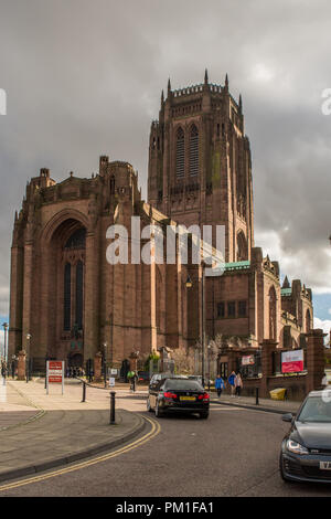LIVERPOOL, UK, FEBRUARY 17, 2018: The world's highest gothic arches of ...