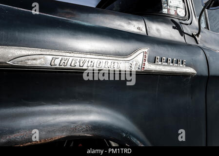 Chevrolet Apache 31 Pickup Truck, logo, vintage car, USA Stock Photo ...
