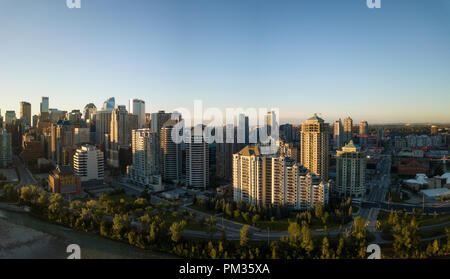 Aerial view of Calgary skyline, taken from Skyline View, facing ...