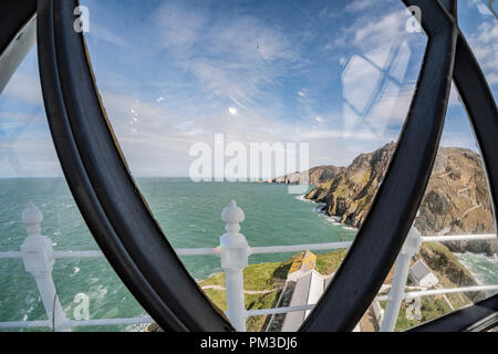 Inside the top of South Stack Lighthouse, Holy Island, Anglesey, Wales ...