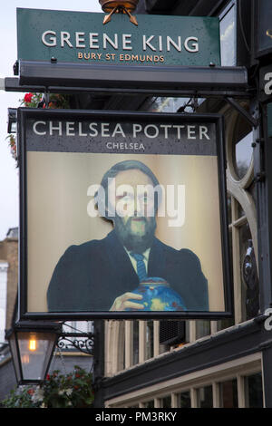 Chealsea Potter Pub Sign; Kings Road; London; England; UK Stock Photo ...