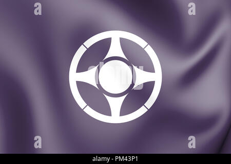 3D Flag of Choshi (Chiba Prefecture), Japan. 3D Illustration Stock ...