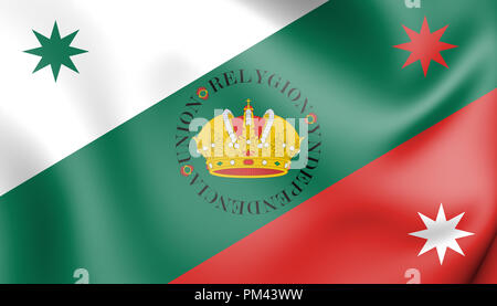 3D Flag of Mexican Regency (First Flag of the Mexican Empire). 3D ...