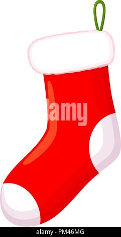 xmas red sock on white Stock Vector Image & Art - Alamy