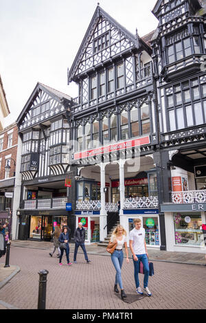 A variety of historical architecture in Eastgate Street in the historic ...