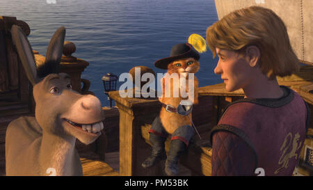 SHREK, PUSS IN BOOTS, ARTIE, DONKEY, SHREK THE THIRD, 2007 Stock Photo ...