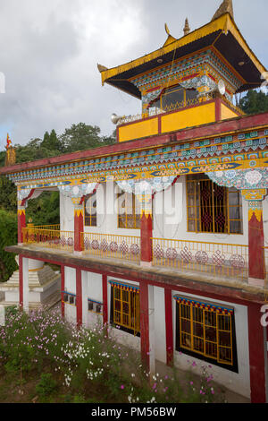 India; West Bengal, Darjeeling, Sonada Gompa, wall painting Stock Photo ...