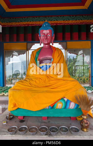 India; West Bengal, Darjeeling, Sonada Gompa, wall painting Stock Photo ...