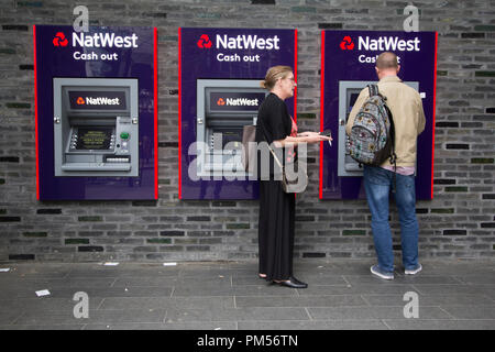 Natwest ATM hole in the wall machine, Warrington, Cheshire Stock Photo ...