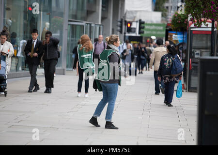 Concern worldwide charity collectors, chuggers, London Stock Photo - Alamy