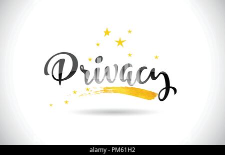 Privacy Handwritten Word Font with Vibrant Violet Purple Stars and ...