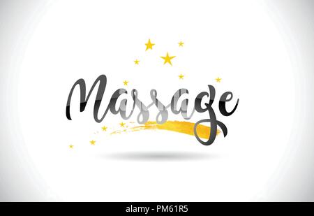 Massage Creative Word Text with Handwritten Rainbow Vibrant Colors and ...