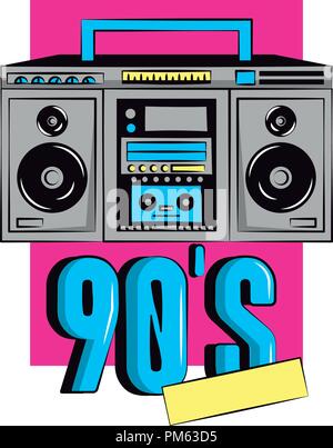 90s radio stereo Stock Vector Art & Illustration, Vector Image ...