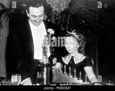 Shirley Temple and Walt Disney, Oscars ceremony in 1935. Shirley Temple ...