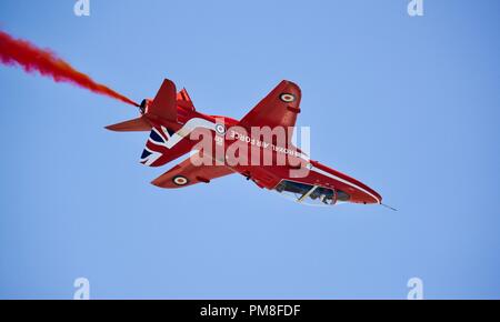 RAF Red Arrows Hawk T1/T1A at the 2018 Royal International Air Tattoo celebrating 100 years of ...