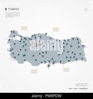 Turkey political map of administrative divisions - provinces. Handdrawn ...