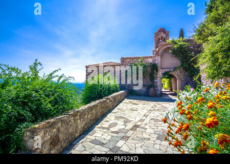Ruins and churches of the medieval Byzantine ghost town-castle of ...